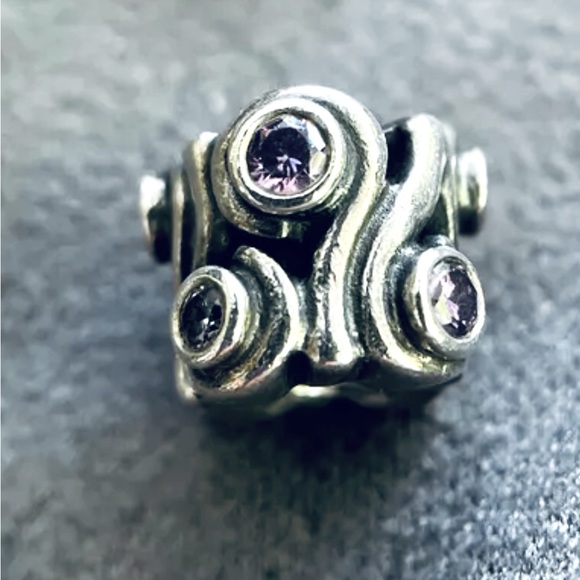 Pandora | Jewelry | Pandora Purple Ocean Wave Retired Authentic Charm ...
